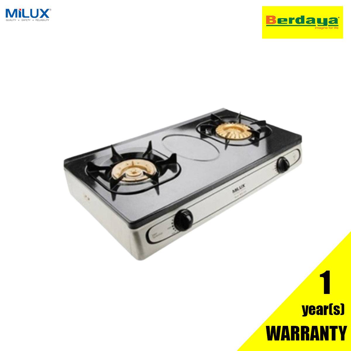 Milux Mss 1199 Stainless Steel Double Burner Gas Stove Berdaya