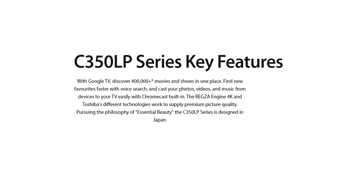 Toshiba 50" 50C350LP C350LP Series 4K UHD Google TV | Berdaya