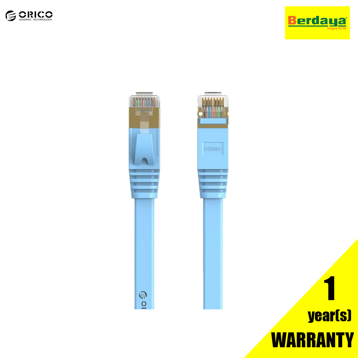 Orico Pug C7b 1m Cat7 10gbps Flat Network Cable Blue Berdaya